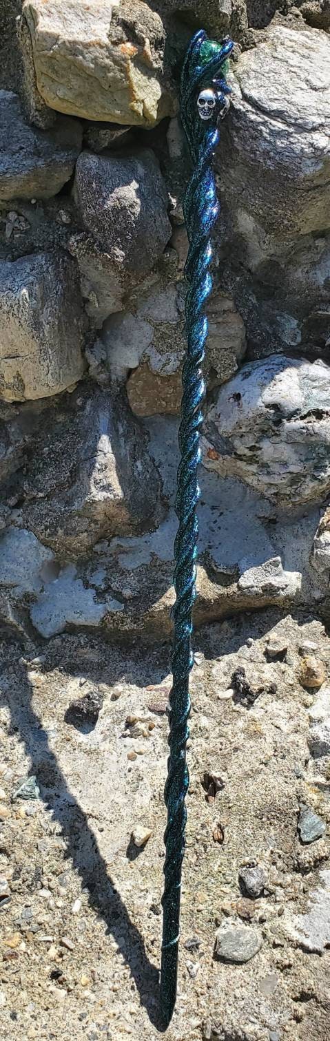 Skull Wand Halloween Wand Green Skull Wand Green Wand - Etsy