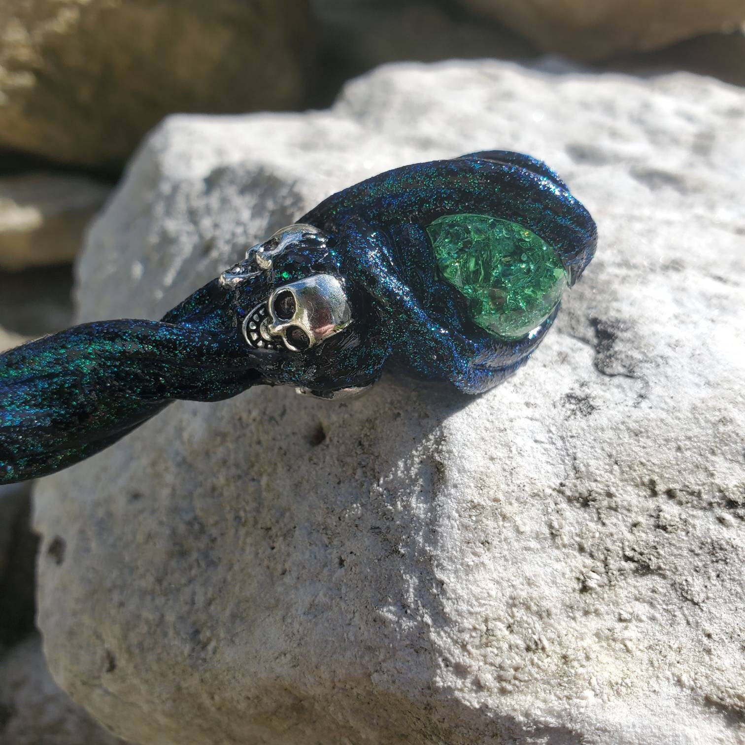 Skull Wand Halloween Wand Green Skull Wand Green Wand - Etsy