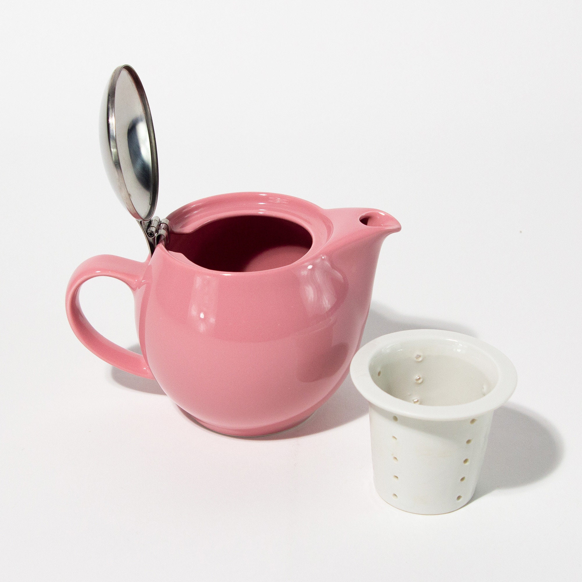 Small Pink Porcelain Teapot With Loose-leaf Tea Infuser - Etsy