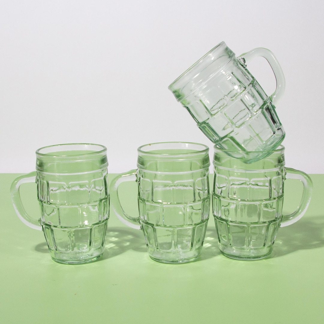 Vintage Glass German Barrel Mugs, 1970s - Etsy