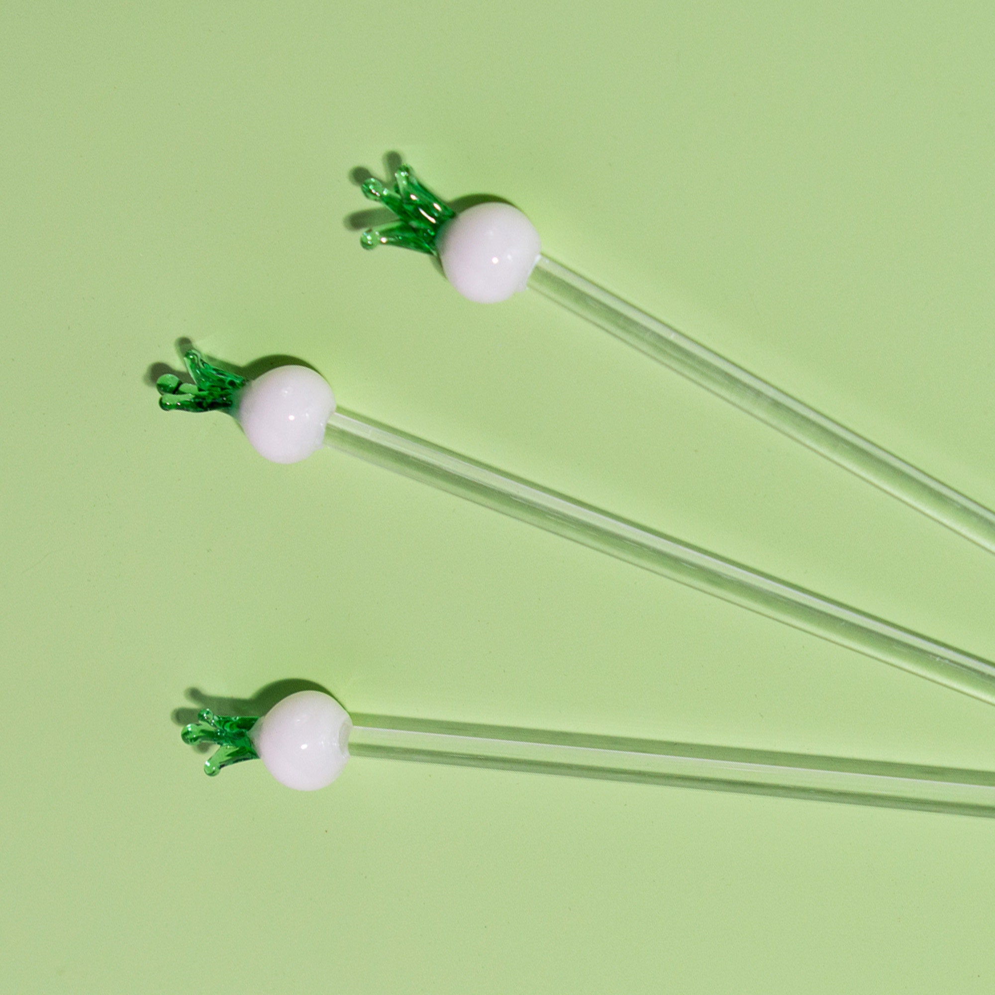 Vintage 1970s Glass Onion Swizzle Sticks, Set of 3 - Etsy