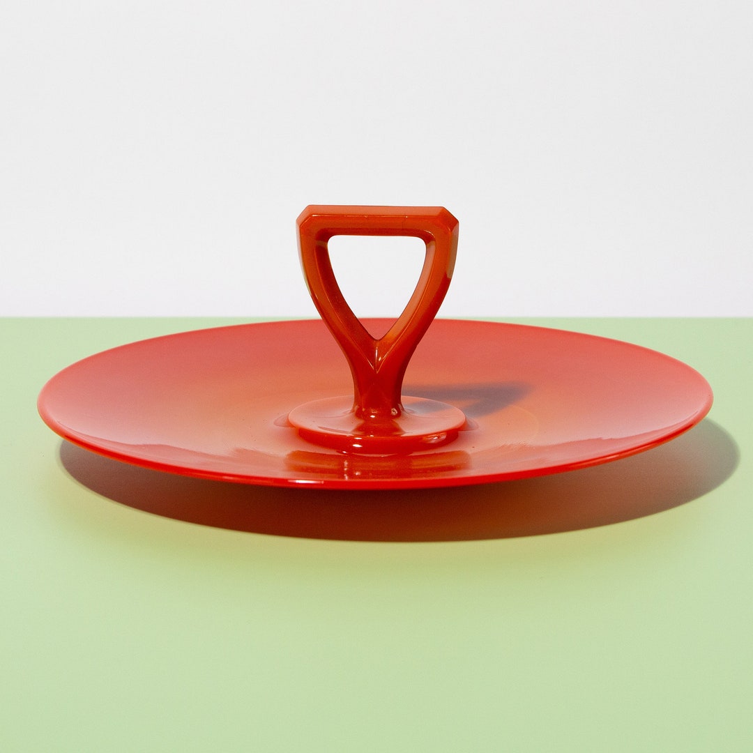 Vintage Orange Glass Serving Tray, 1920s - Etsy