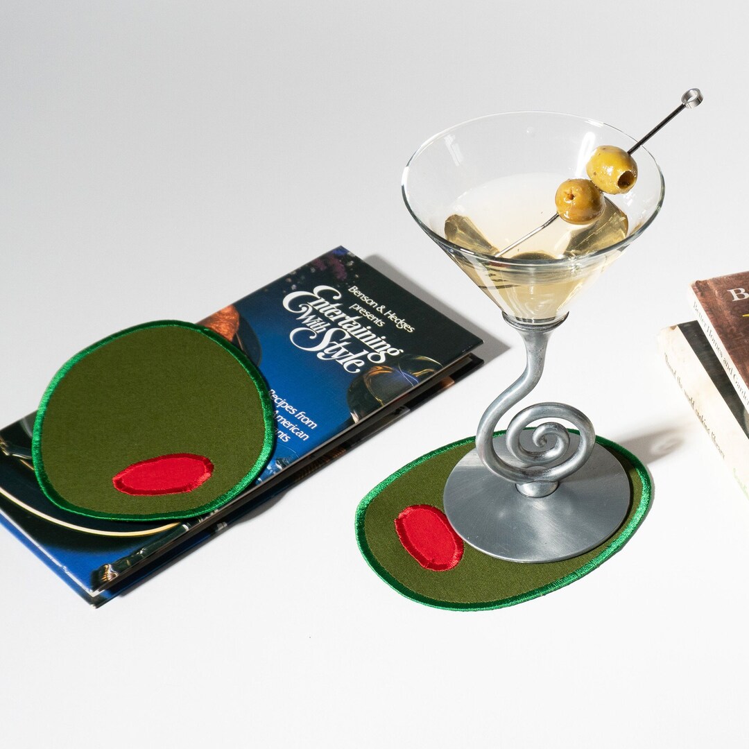 Olive Coasters, Set of 2 Fabric Coasters - Etsy