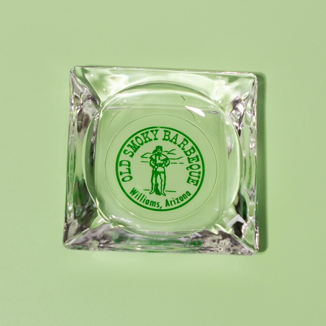 Vintage Glass old Smoky Barbecue Ashtray, Mid-century 1960s - Etsy