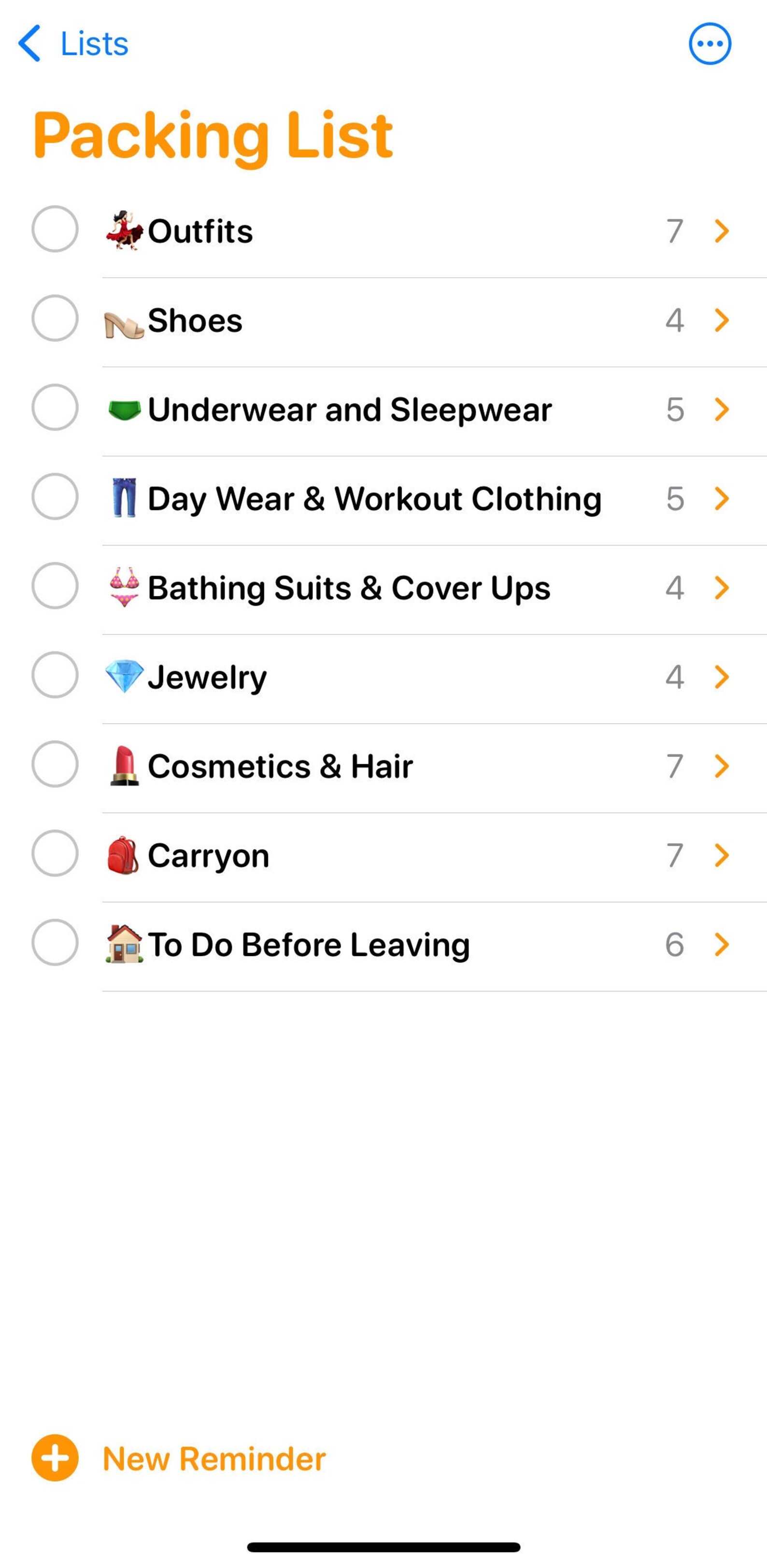 Simple Digital Packing List Template - Etsy