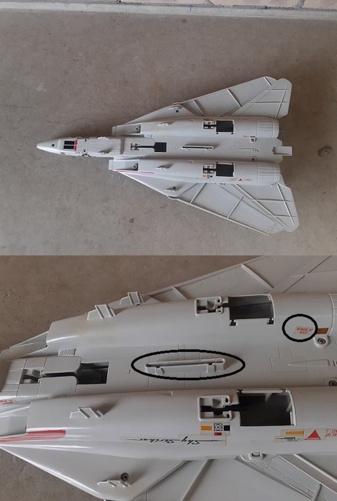 Gi Joe Skystriker Sky Striker Airplane 1983 Body Parts Vintage K2.2.A ...