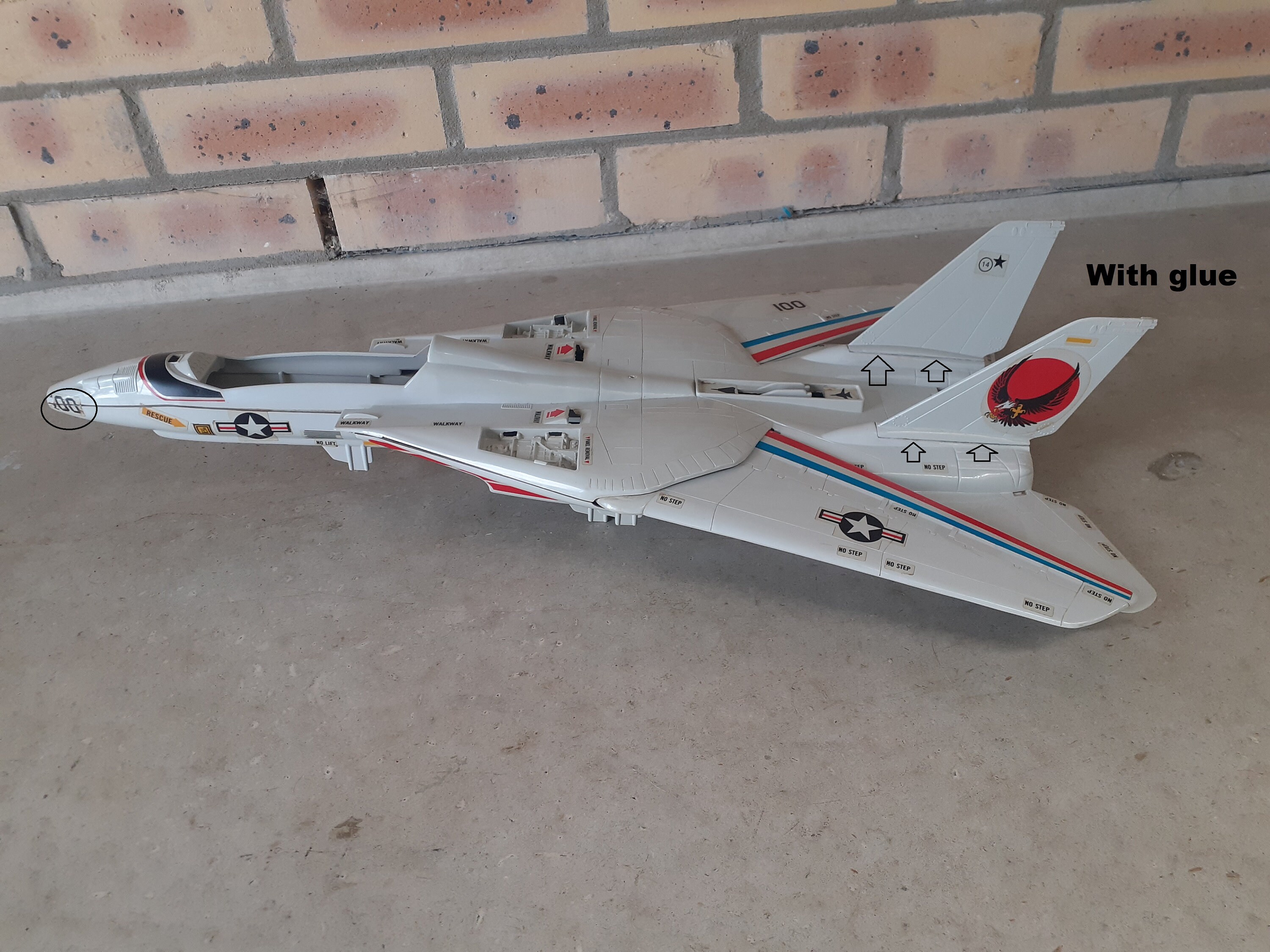Gi Joe Skystriker Sky Striker Airplane 1983 Body Parts Vintage K2.2.A ...