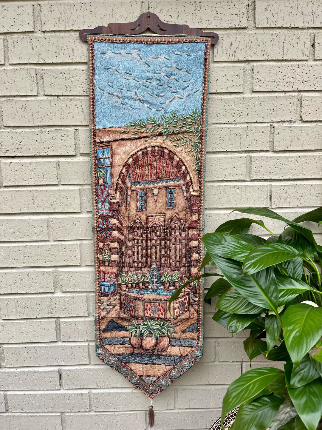 Arabic Wall Tapestry, Beaded, Islamic Wall Art, Muslim Home, Arabic ...