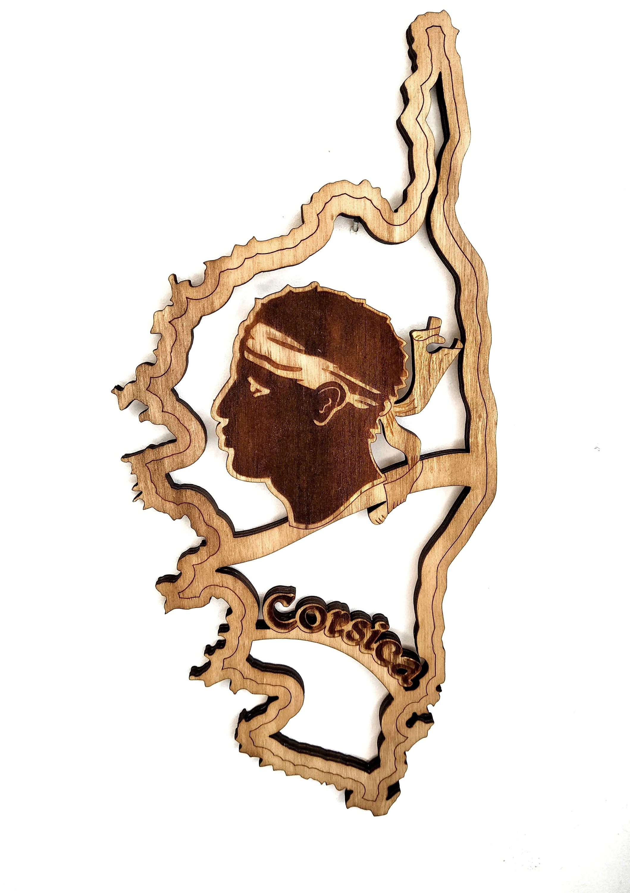 Carte corse et Tête de maure en bois 26 cm - Etsy France