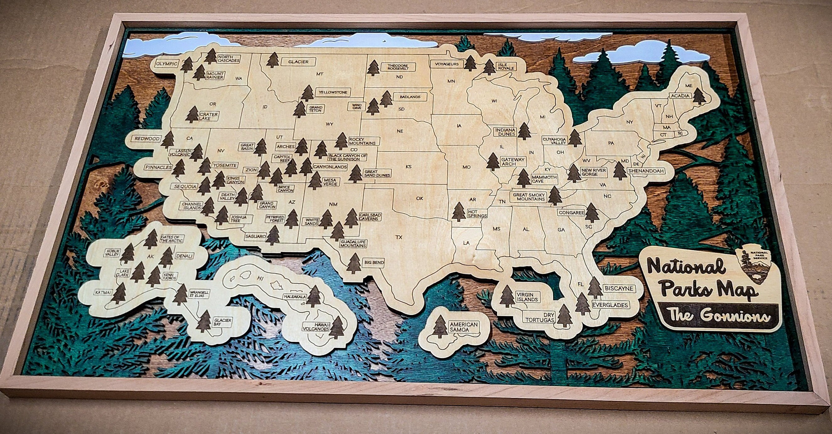 US National Parks Map: Personalized Family Travel Tracker - Etsy