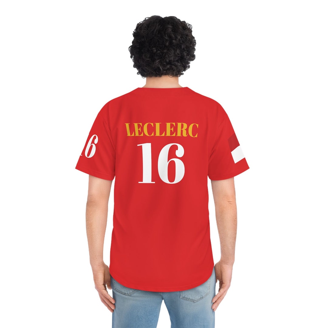 Formula One Charles Leclerc Ferrari Baseball Jersey Ellie's Paddock ...