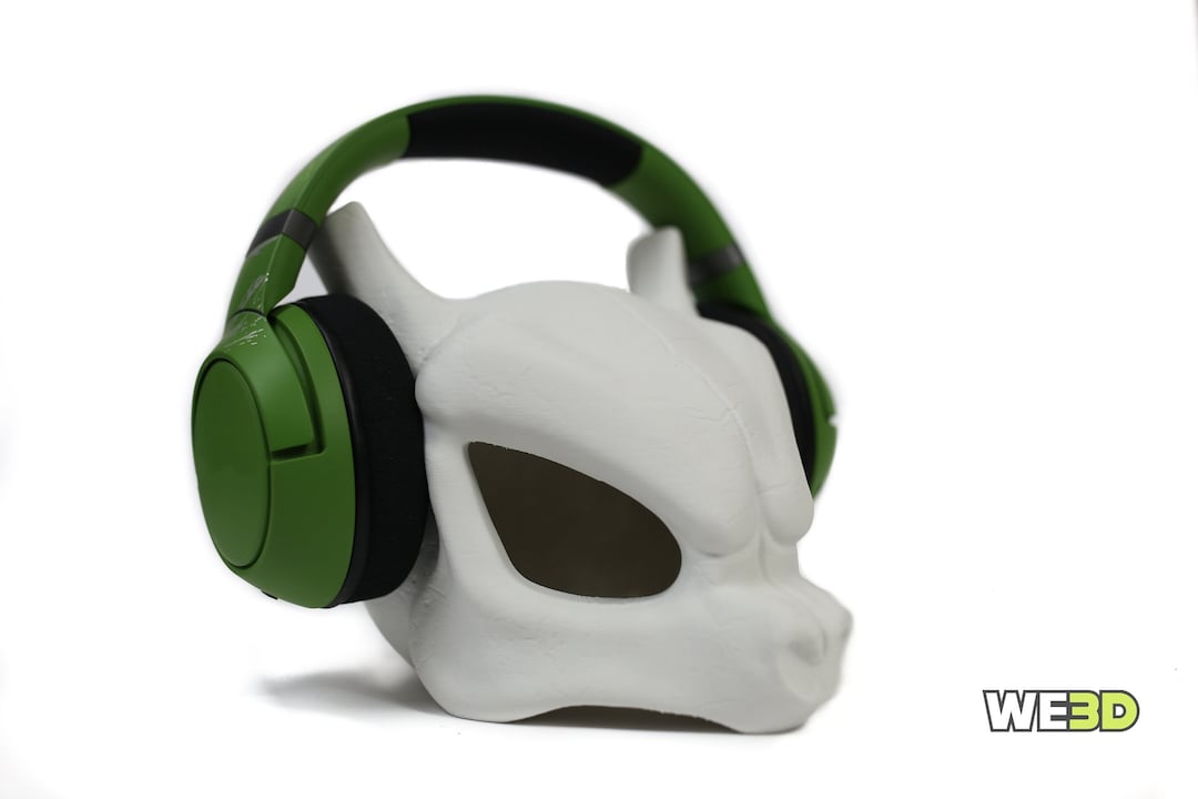 Mewtwo Skull Headphone Stand, Gaming Room Decor, Desktop, Paintable ...