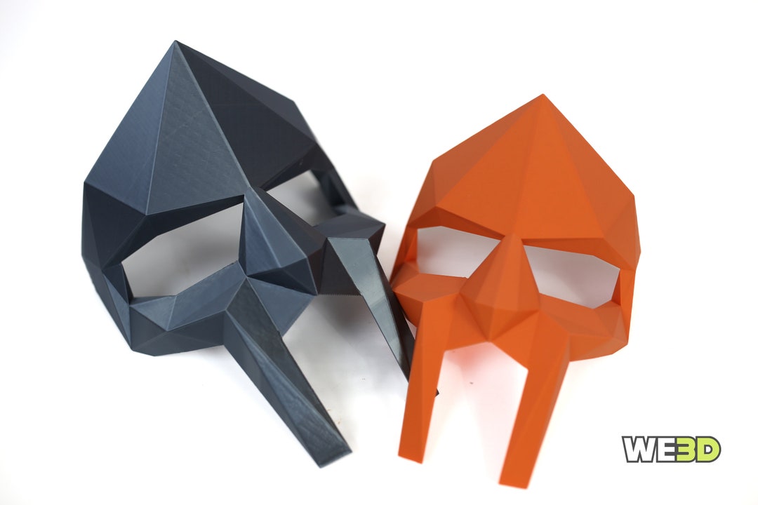 MF DOOM Low Poly Mask, 3D Printed Fan Art, Paintable Cosplay Mask - Etsy