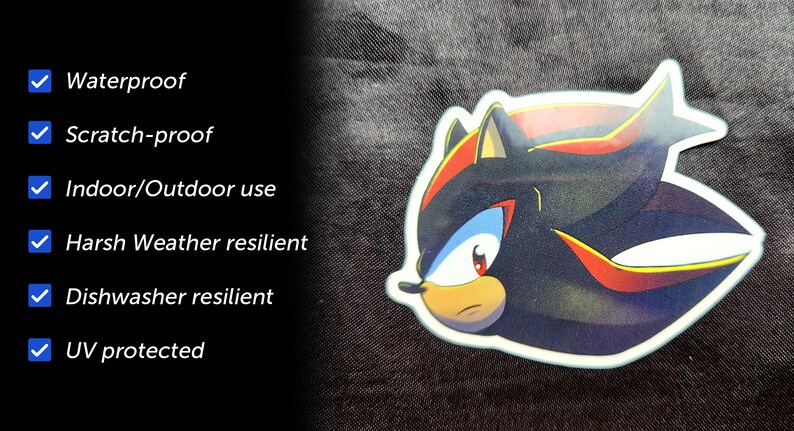 Shadow the Hedgehog profile Vinyl Stickers HIGH QUALITY & WATERPROOF - Etsy