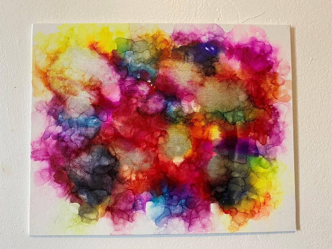 Original Alcohol Ink Painting O Canvas Board.rare Find.one of a Kind ...