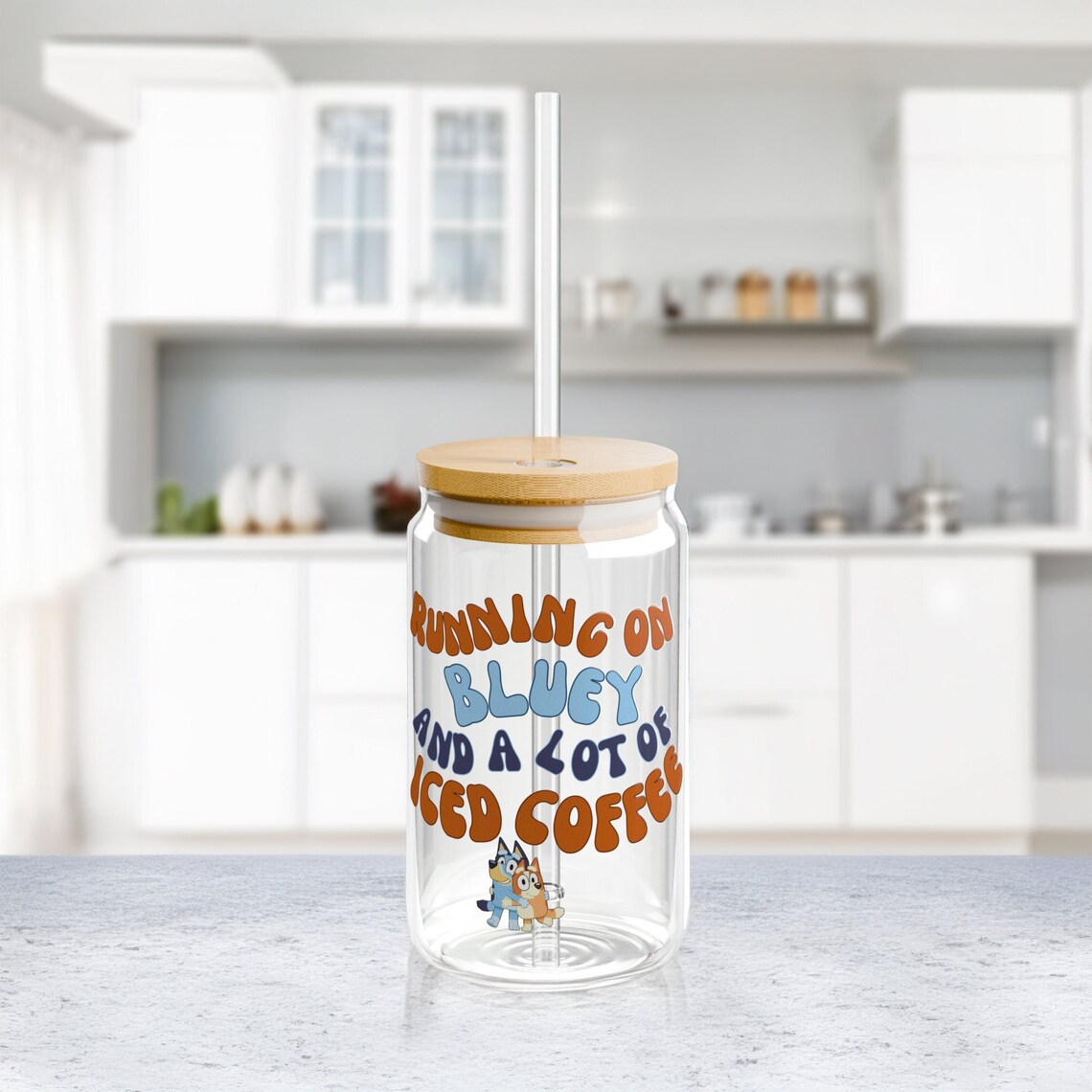 Bluey Cup, Libby Glasses, Tumbler, Running on Bluey and of Iced Coffee ...