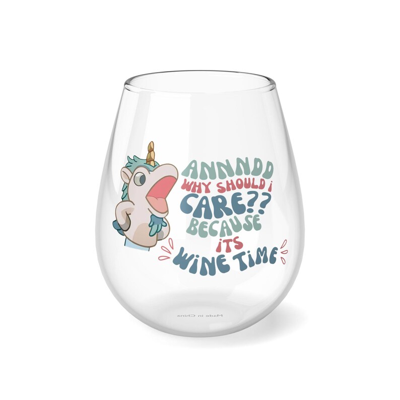 Unicorse Wine Glass, Bluey Inspired Stemless Wine Glass, and Why Should ...