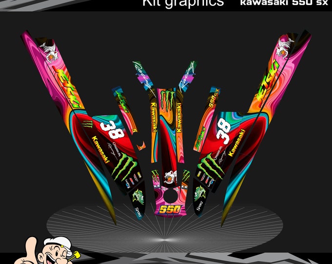 Jet Ski Graphics Kit Decal Decal Compatible With Kawasaki 550 Sx Boat ...