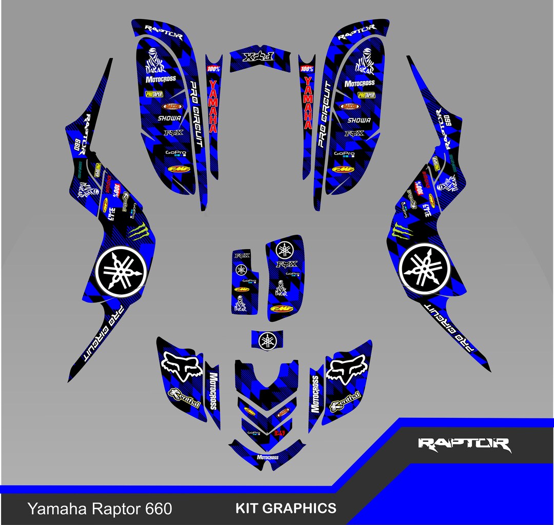 YAMAHA RAPTOR 660 660R Full Graphics Decals Stickers Kit Atv - Etsy