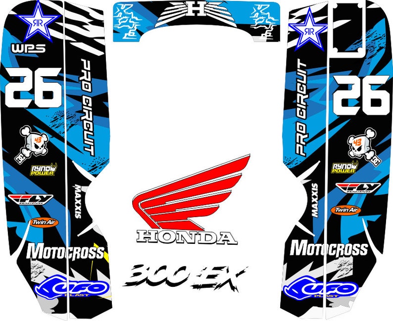 Honda Trx 300ex 1993 2006 Graphics Kit Decal Atv Utv - Etsy