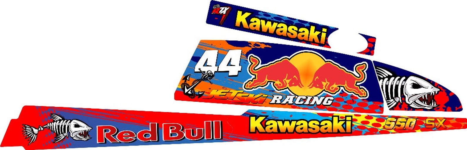 Kawasaki 550sx Jet Ski Graphics Kit Decal Decal Stickers Kawasaki 550 ...