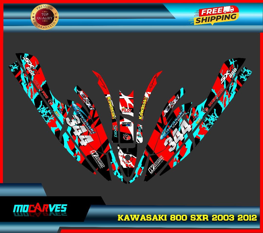 Kawasaki 800sxrjet Ski Graphics Kit Decal Decal Stickers Kawasaki - Etsy