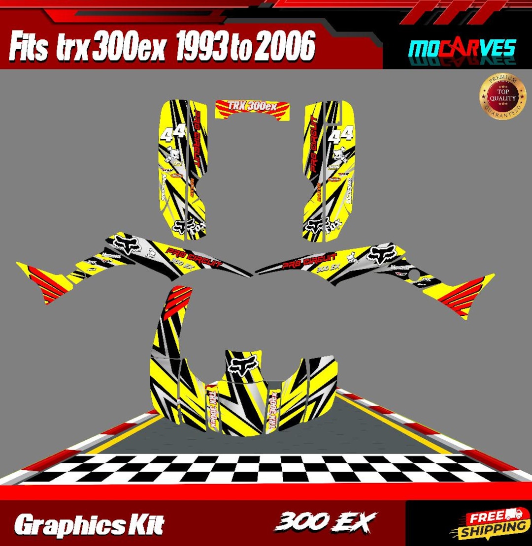 Honda Trx 300ex 1993 to 2006 Graphics Kit Fits Trx 300ex Stickers Decal ...
