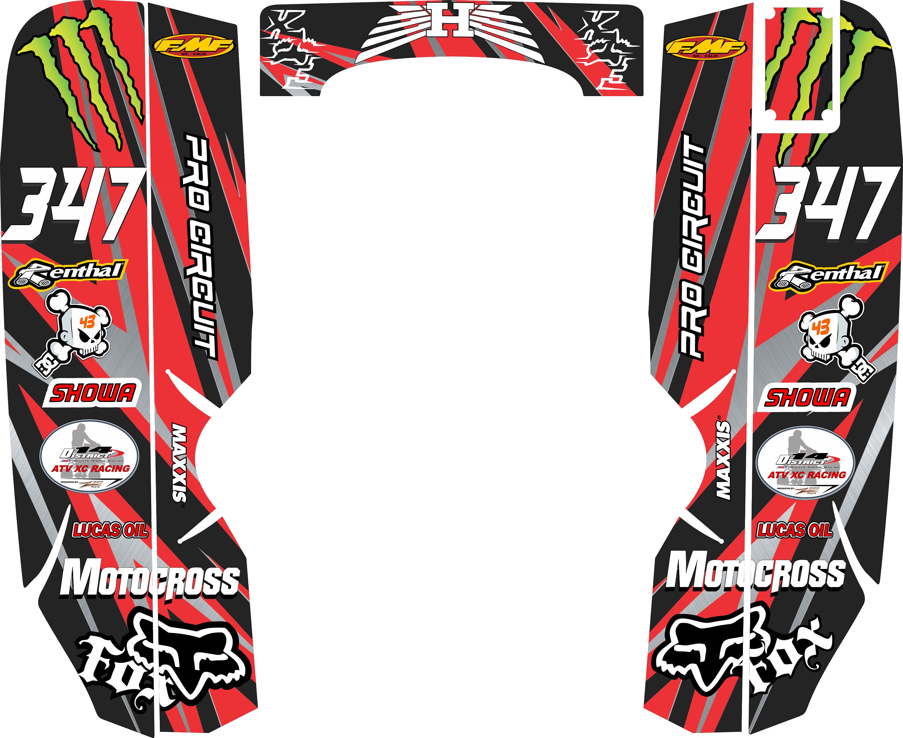 Honda Trx 300ex 1993 2006 Graphics Kit Decal Atv Utv - Etsy