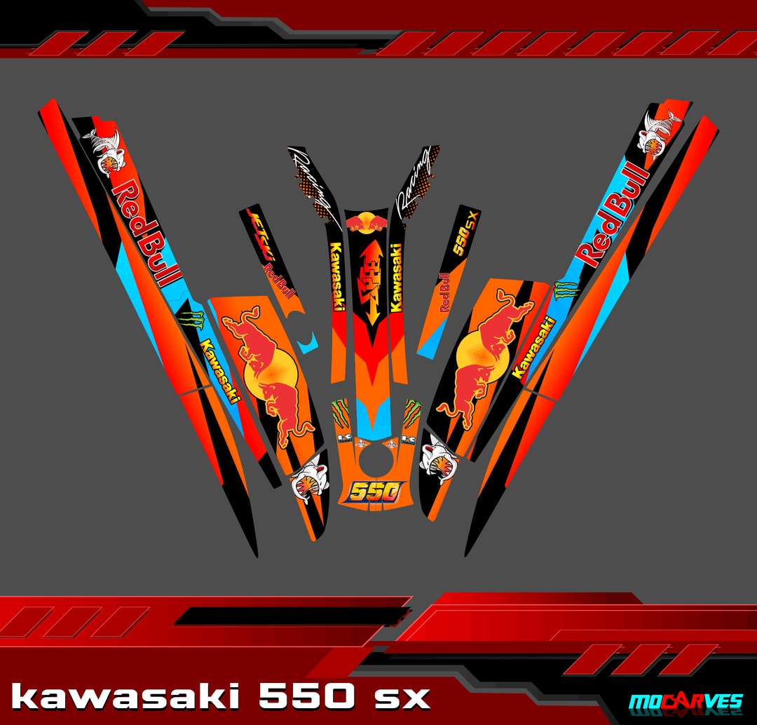 Jet Ski Graphics Kit Decal Decal Compatible With Kawasaki 550 Sx Boat ...