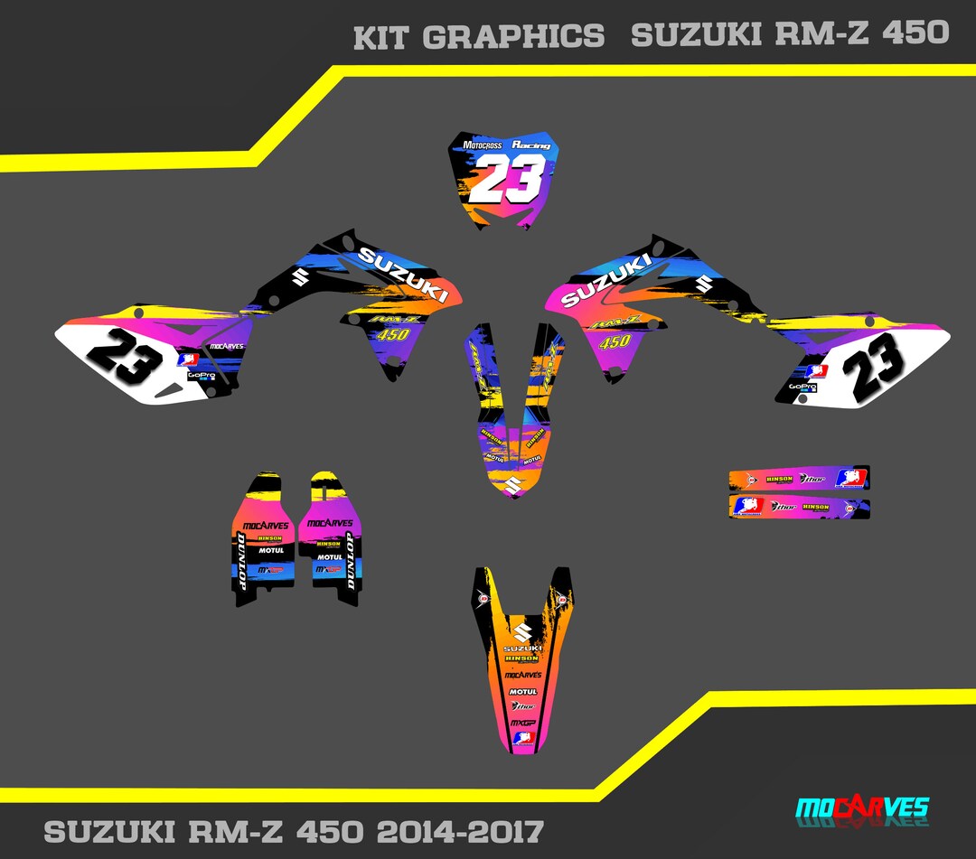 Suzuki Full Graphics RMZ 450 2017 Decals Stickers Kit Motocross - Etsy