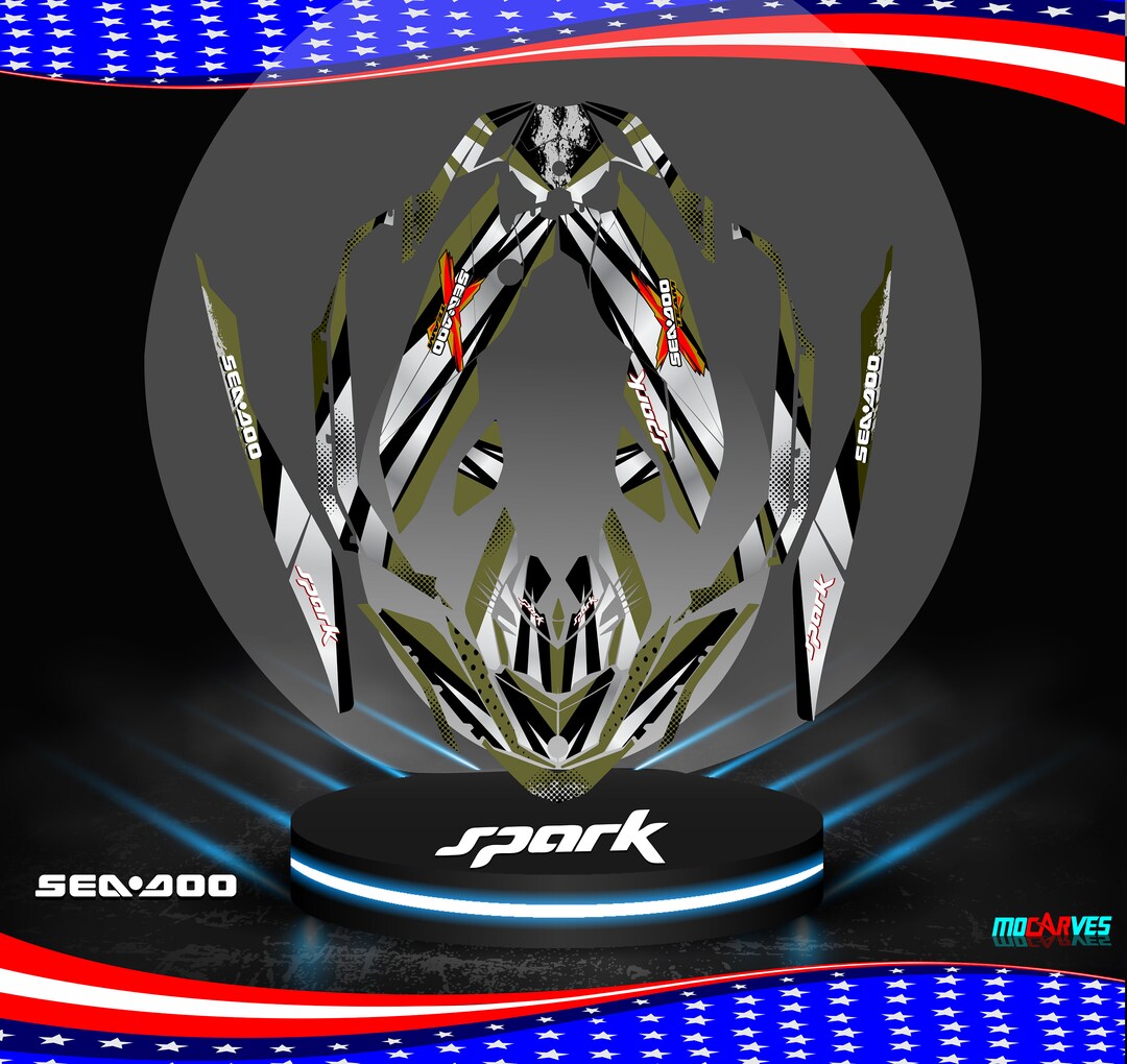 Fits SEA DOO SPARK Trixx 2 up + 3up Graphics Kit Decals Spark Stickers ...