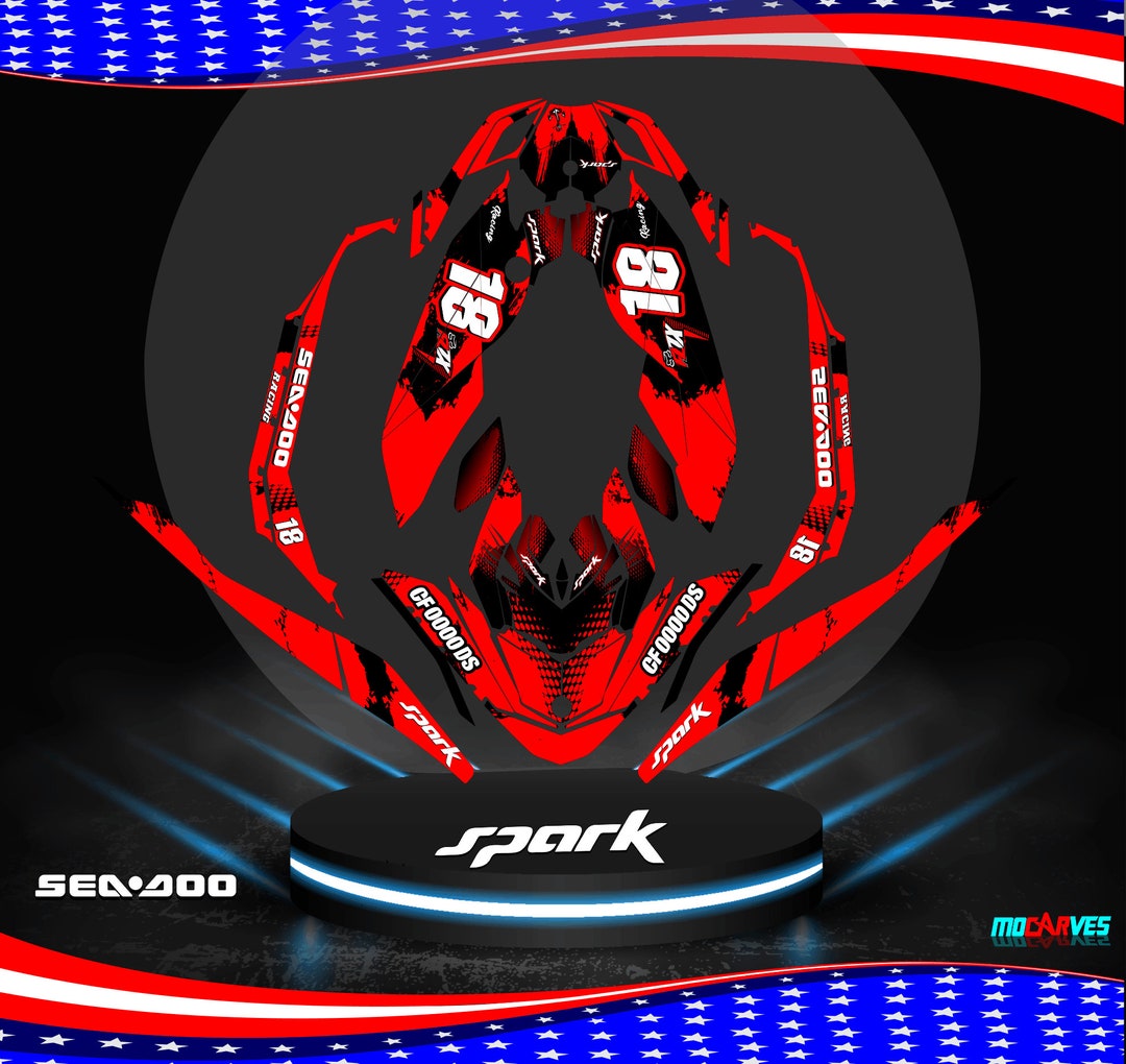 Fits SEA DOO SPARK Trixx 2 up + 3up Graphics Kit Decals Spark Stickers ...