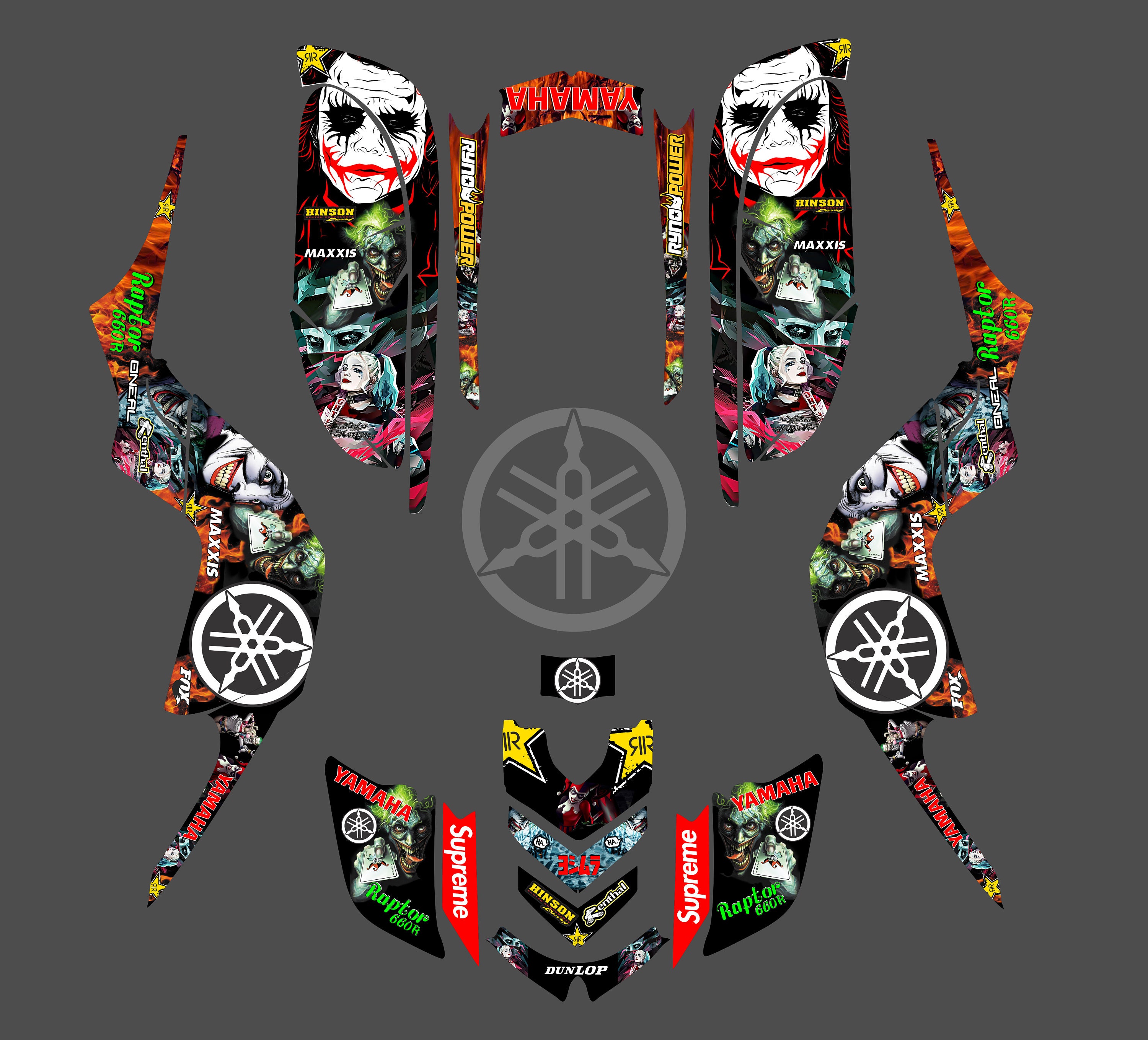 YAMAHA RAPTOR 660 660R Full Graphics Decals Stickers Kit Atv - Etsy