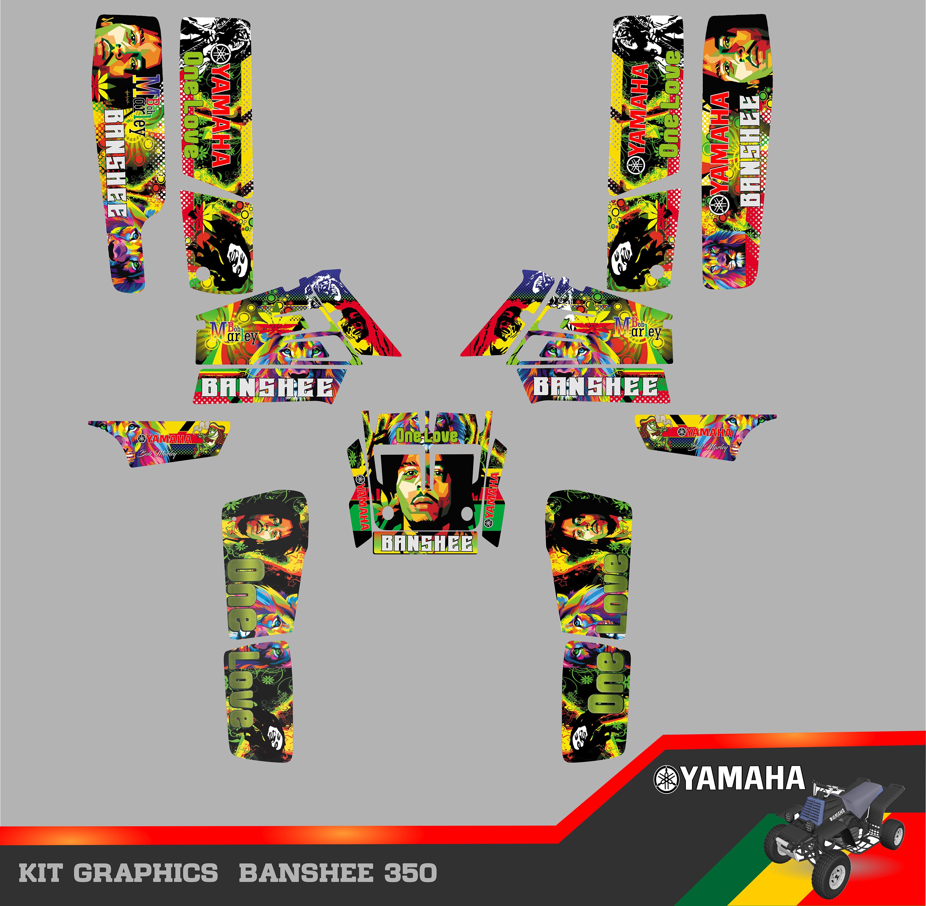 Yamaha Banshee 350 Full Graphics Kit Stickers Decals Atv - Etsy