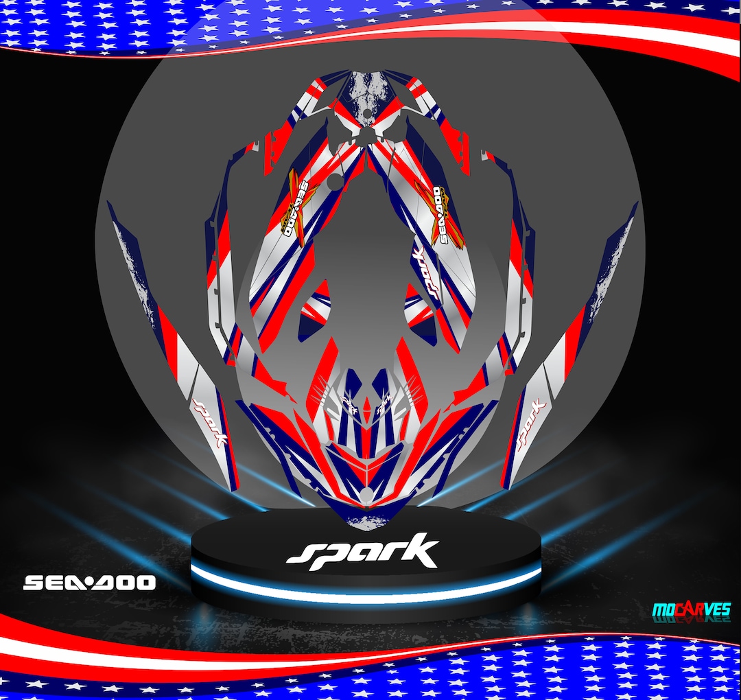 Fits SEA DOO SPARK Trixx 2 up + 3up Graphics Kit Decals Spark Stickers ...