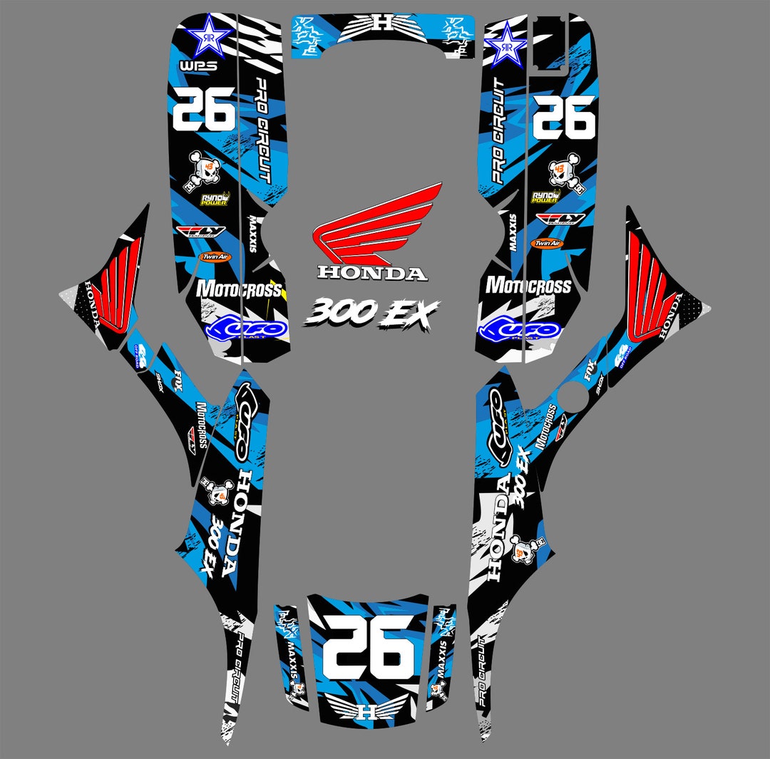 Honda Trx 300ex 1993 2006 Graphics Kit Decal Atv Utv - Etsy