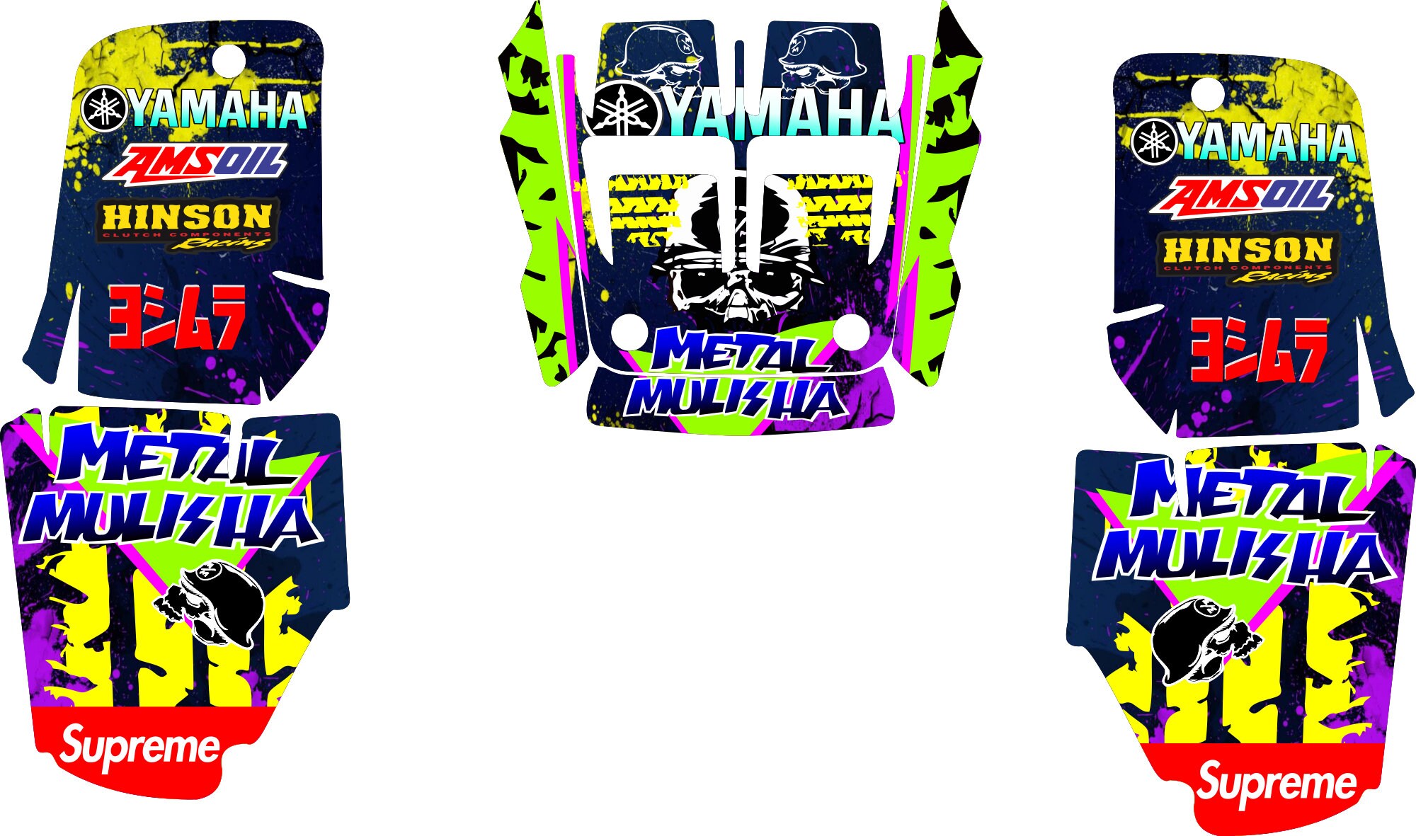 Yamaha Banshee 350 Full Graphics Kit Stickers Decals Atv - Etsy