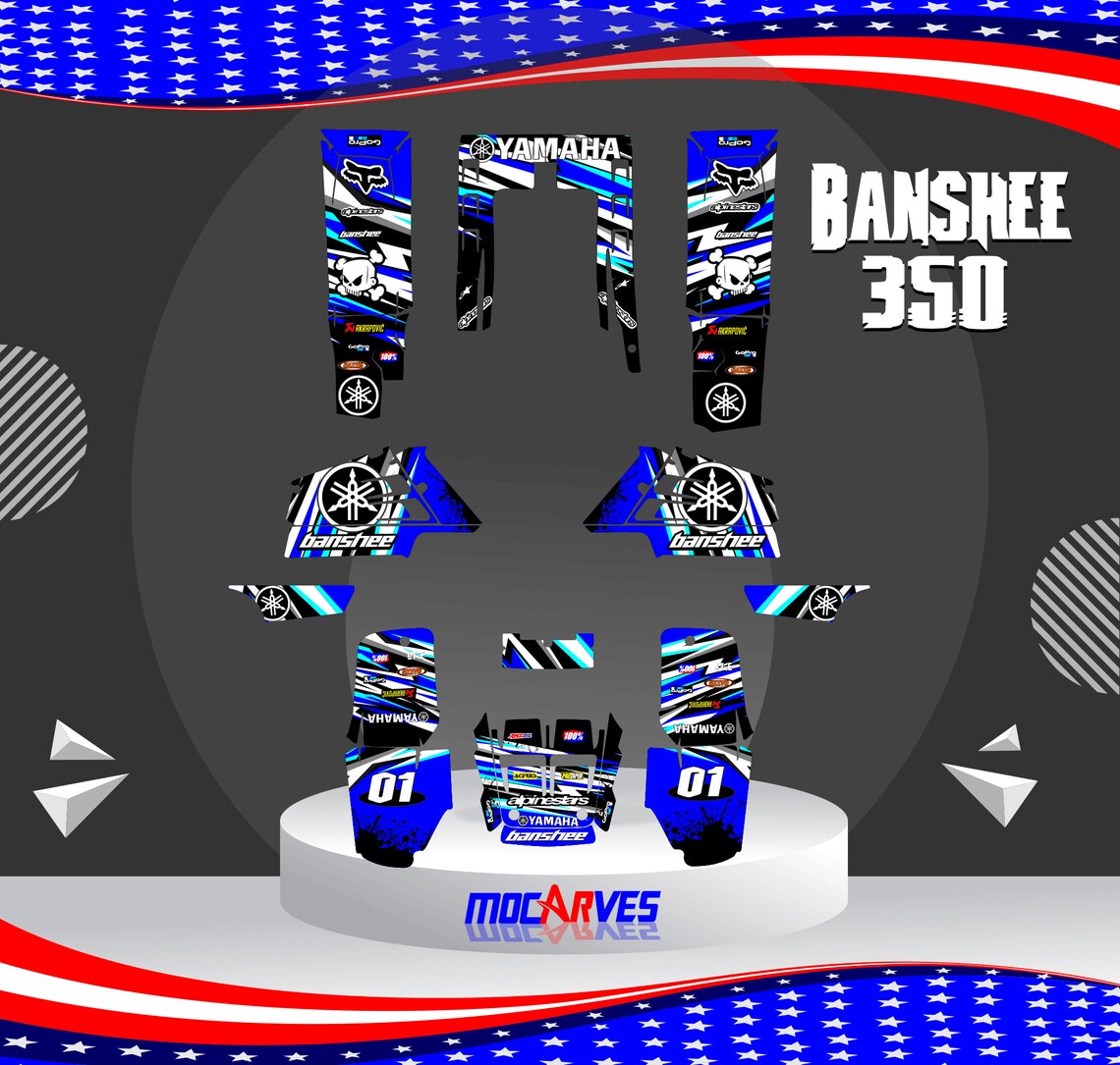 Yamaha Banshee 350 Full Graphics Kit Stickers Decals Atv - Etsy