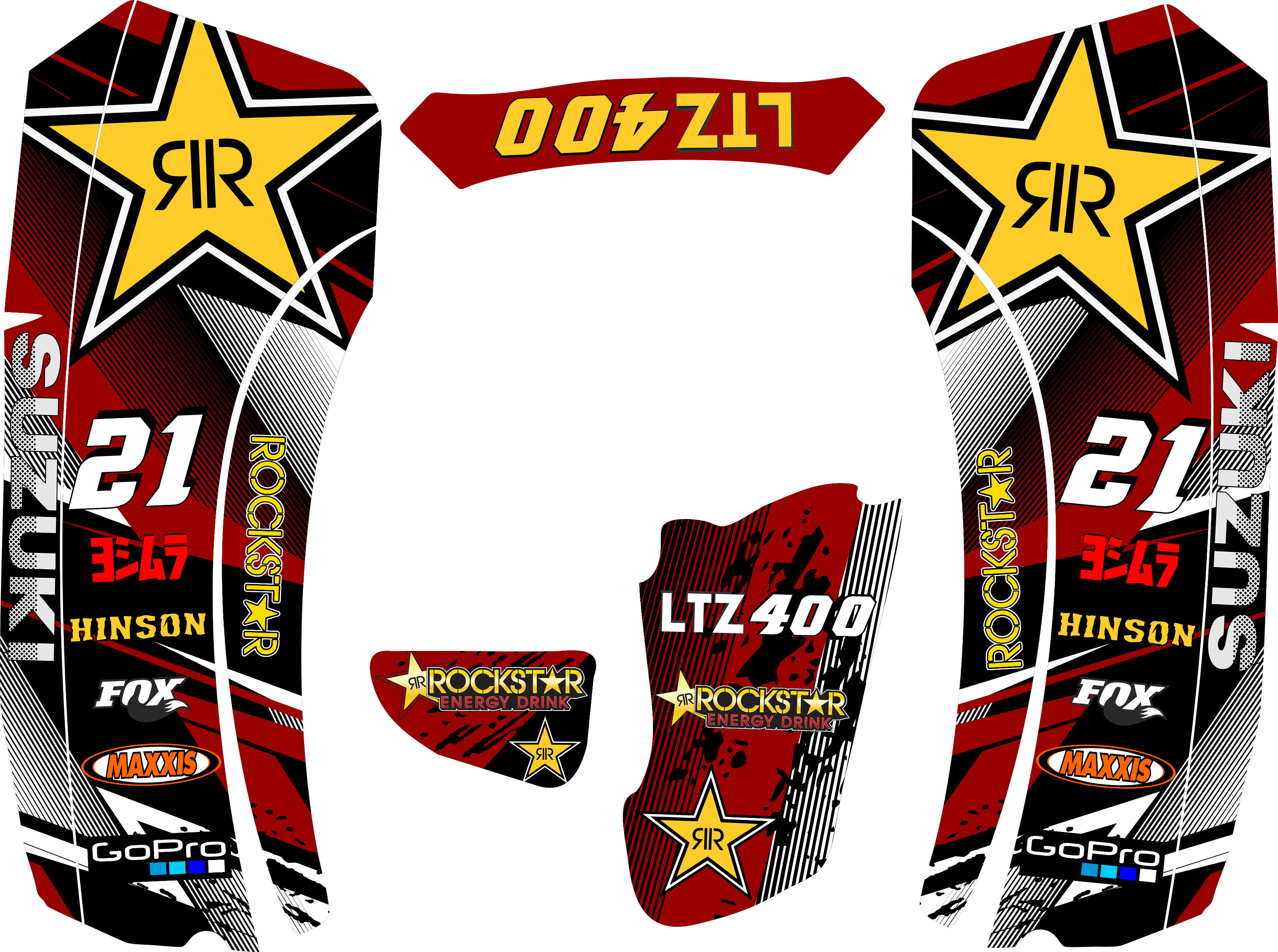 Suzuki LTZ 400 2003-2008 Graphics Kit Decals Stikers Ltz 400 Atv - Etsy