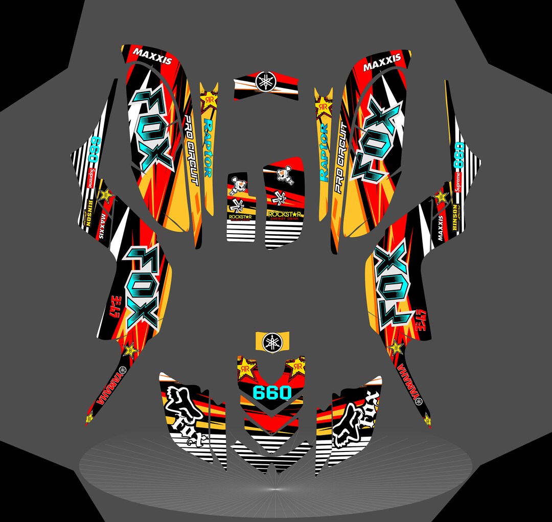YAMAHA RAPTOR 660 660R Full Graphics Decals Stickers Kit Atv - Etsy