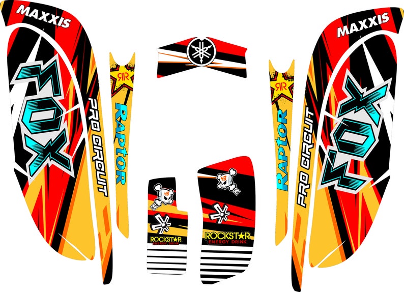 YAMAHA RAPTOR 660 660R Full Graphics Decals Stickers Kit Atv - Etsy