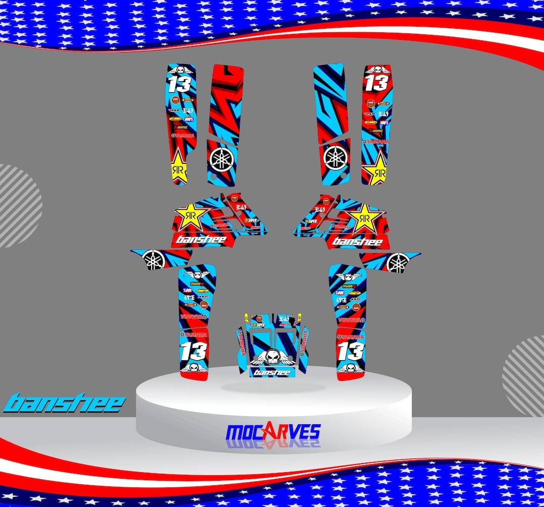 Yamaha Banshee 350 Full Graphics Kit Stickers Decals Atv - Etsy