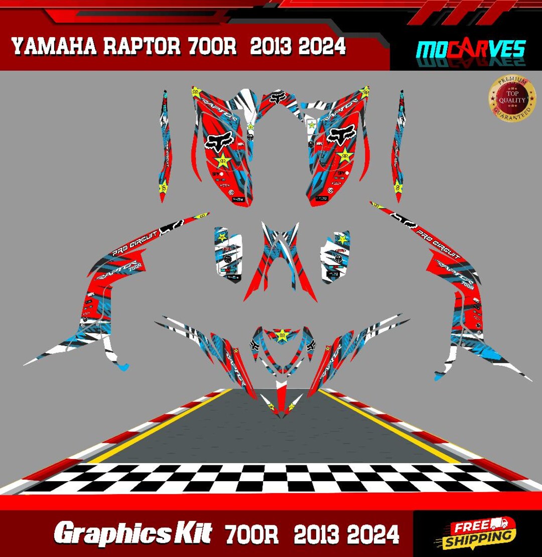 Fits Yamaha Raptor 700R Graphics Kit 2013 to 2023 Raptor700r Decals ...