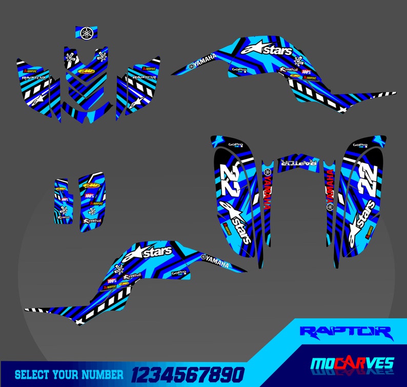 YAMAHA RAPTOR 660 660R Full Graphics Decals Stickers Kit Atv - Etsy