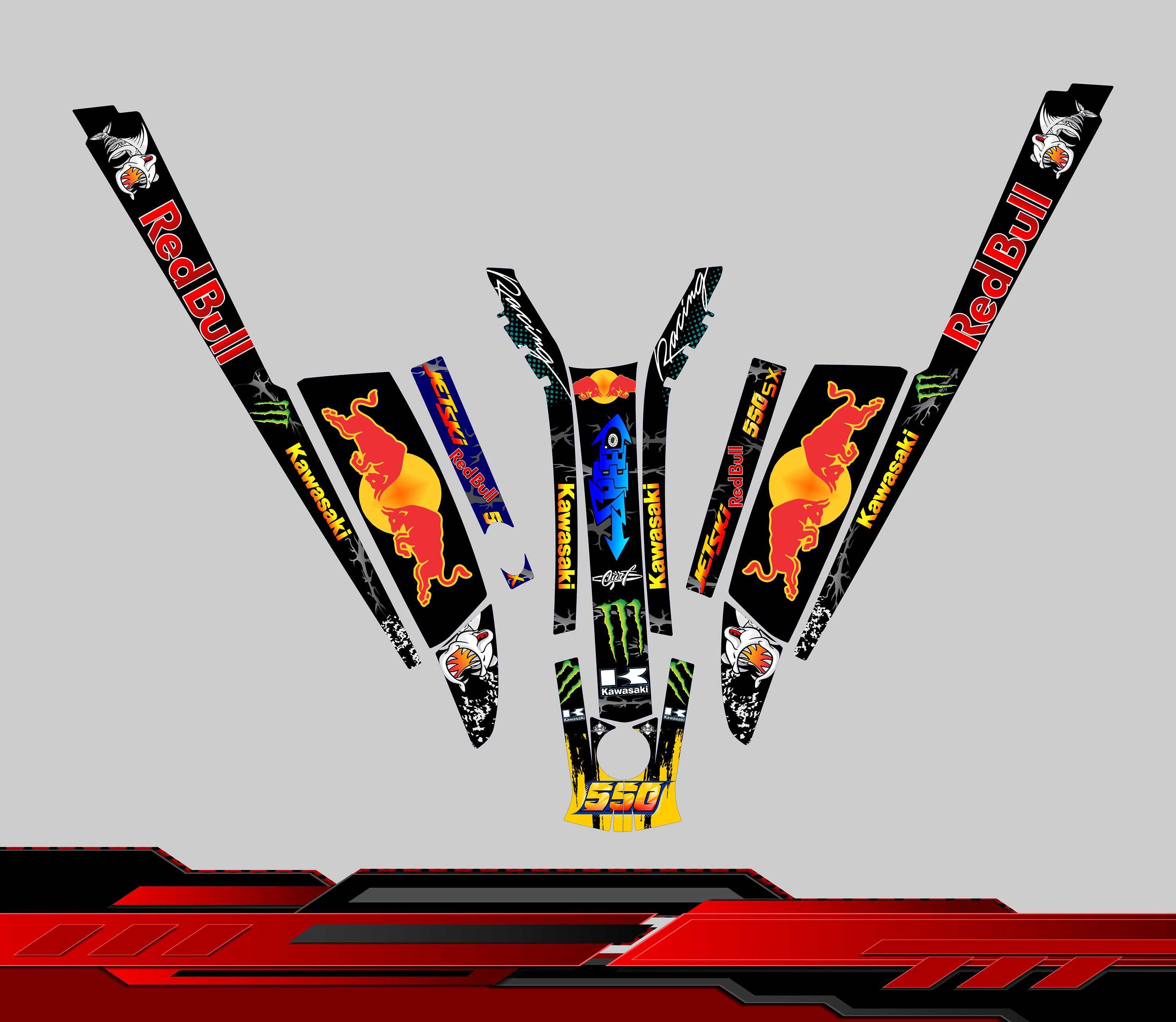 Jet Ski Graphics Kit Decal Decal Compatible With Kawasaki 550 Sx Boat ...