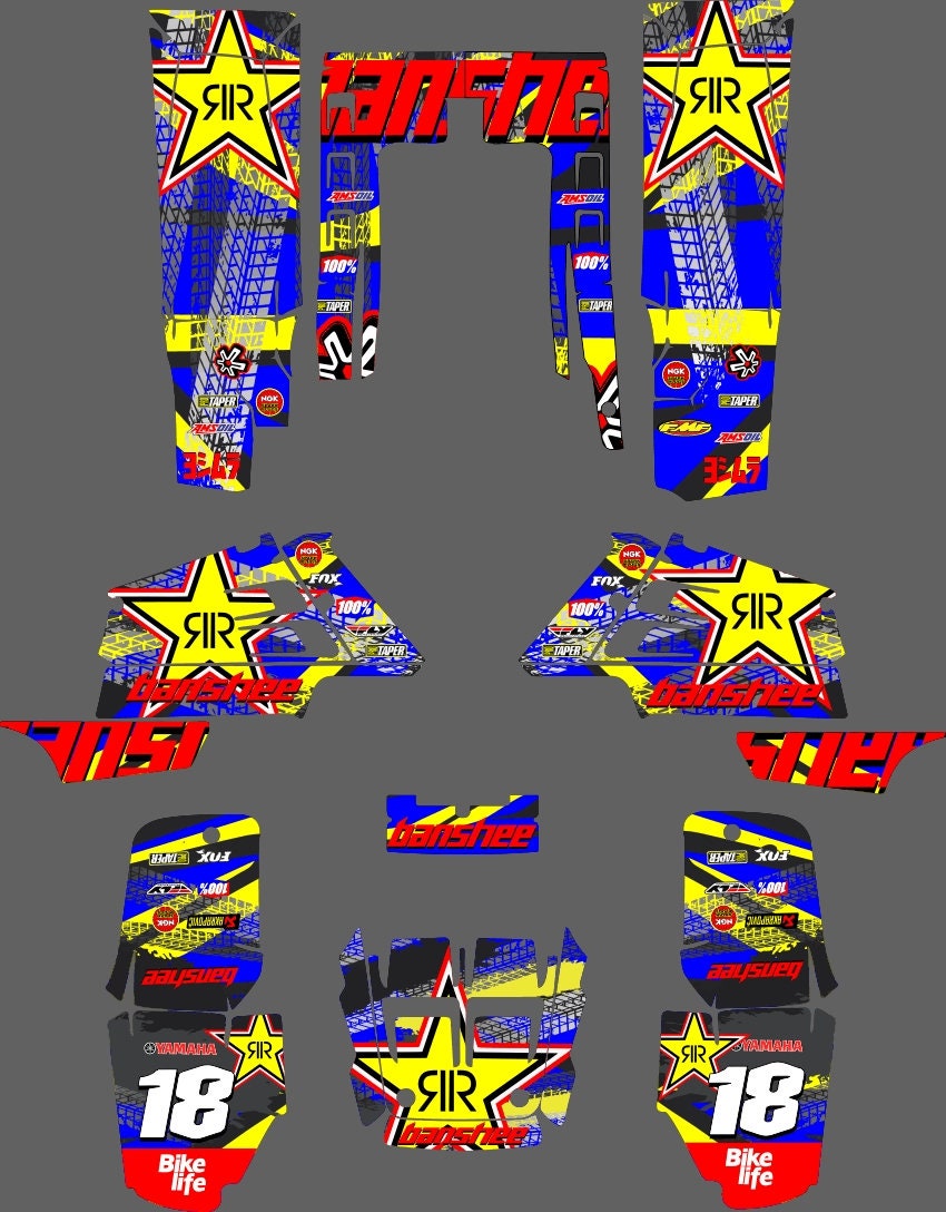 Yamaha Banshee 350 Full Graphics Kit Stickers Decals Atv - Etsy