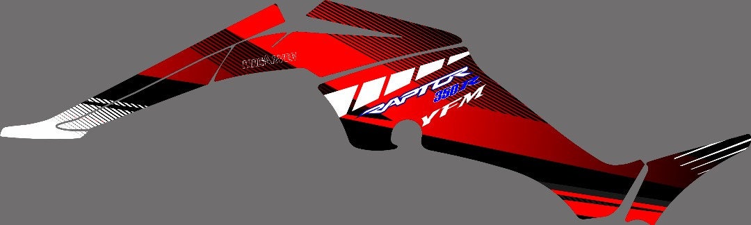 YAMAHA Raptor 350 Graphics Kit 2004 2006 2009 to 2014 Decals Stickers ...