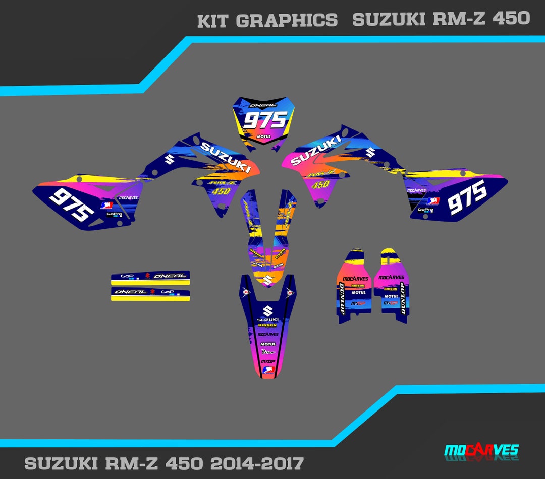 Suzuki Full Graphics RMZ 450 2017 Decals Stickers Kit Motocross - Etsy