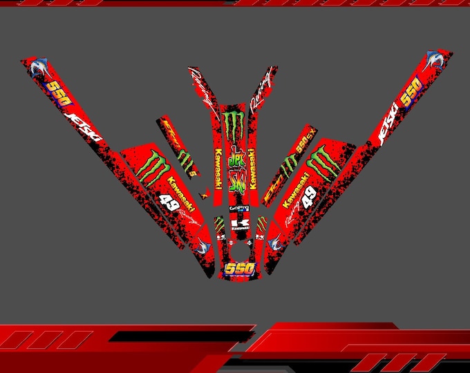 Jet Ski Graphics Kit Decal Decal Compatible With Kawasaki 550 Sx Boat ...