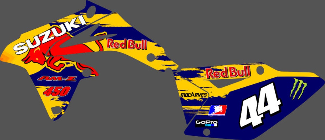 Suzuki Full Graphics RMZ 450 2017 Decals Stickers Kit Motocross - Etsy